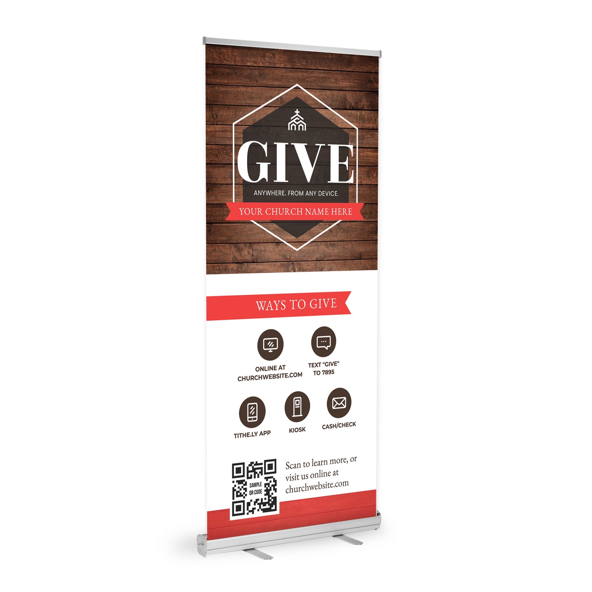 Retractable Banner - Woodgrain – Tithely Print