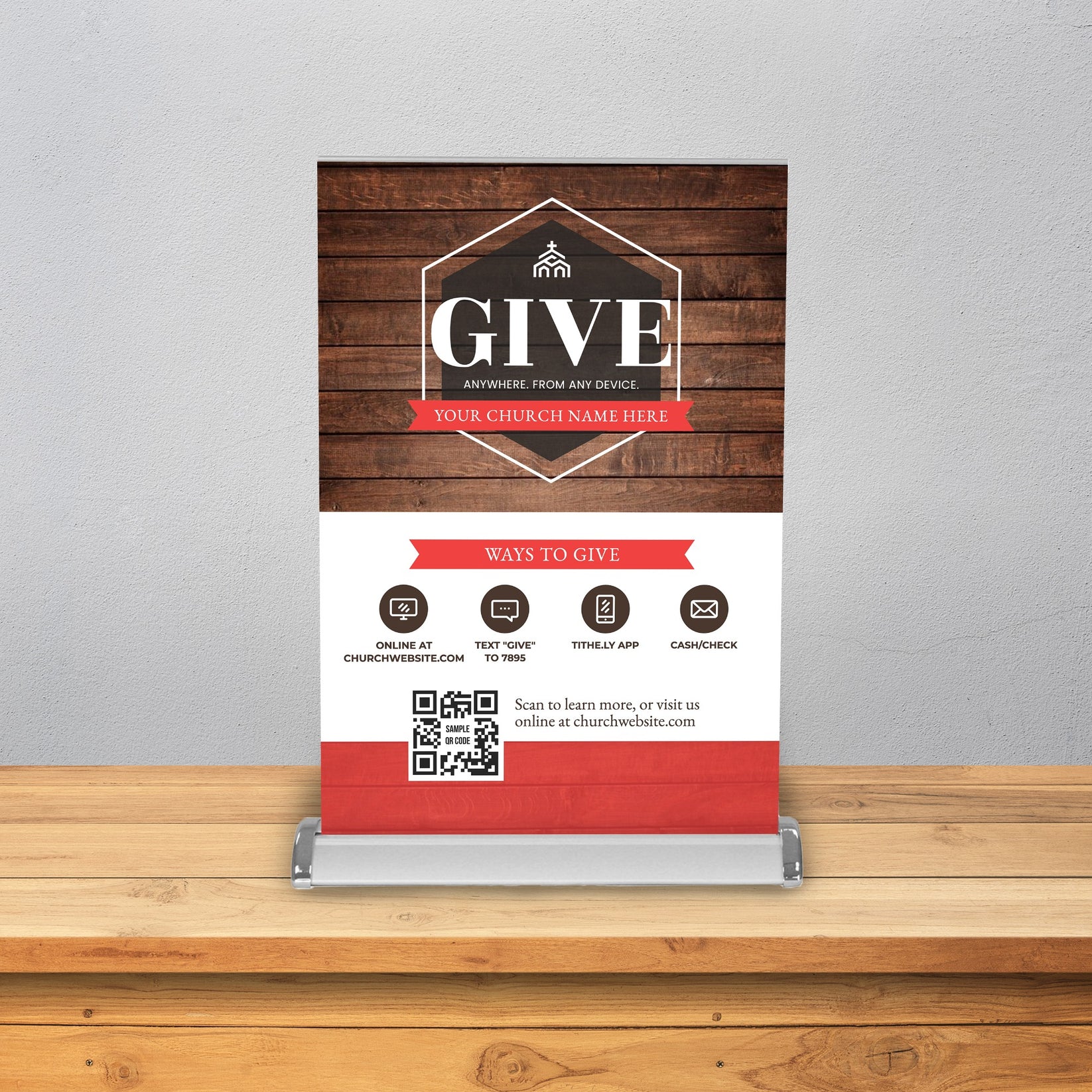 Tabletop Display - Woodgrain – Tithely Print