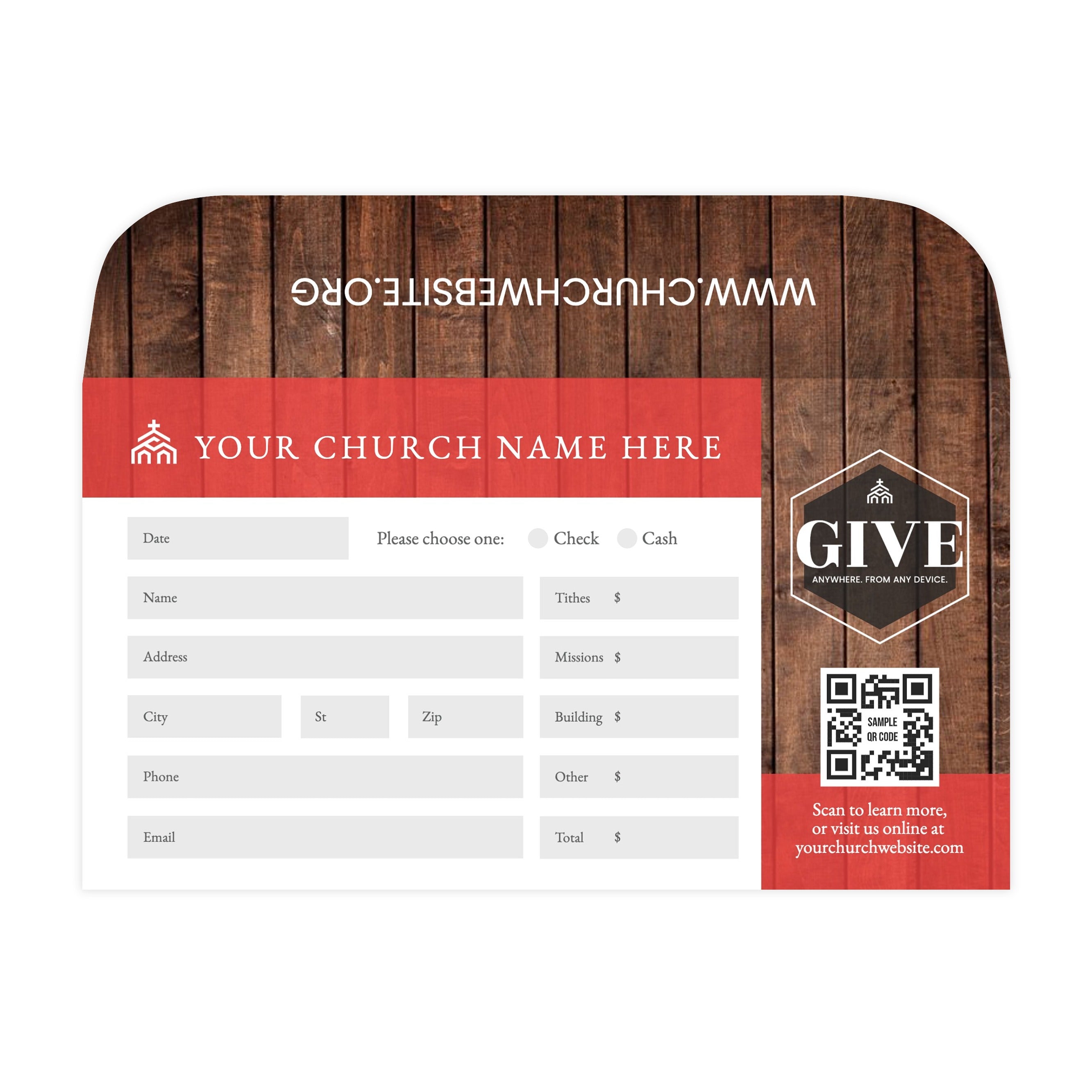 Giving Envelopes - Woodgrain – Tithely Print