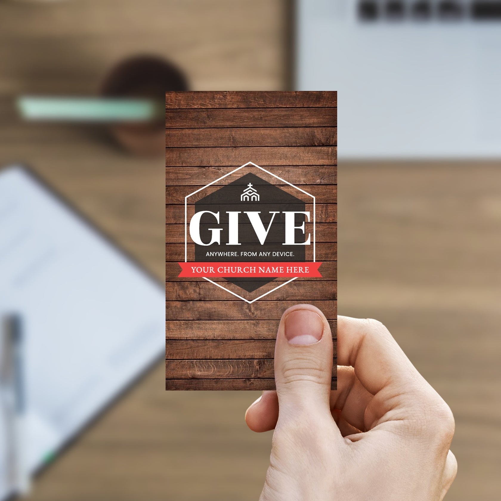 Mini Giving Cards - Woodgrain – Tithely Print